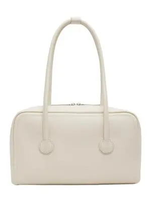 MARGESHERWOOD Soft Boston Shoulder Bag - White Choco Plain