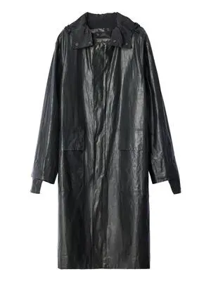 LEMAIRE Long Raincoat In Coated Linen And Cotton Blend