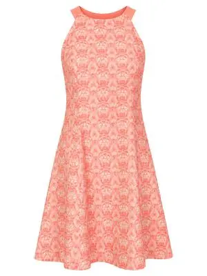 CONQUISTA Coral Lace Fit & Flare Dress - Orange