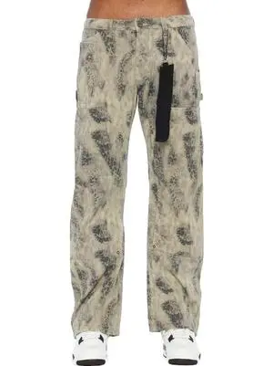 CULT OF INDIVIDUALITY Grunge Leopard Baggy Fit Cargo Jeans Mojave