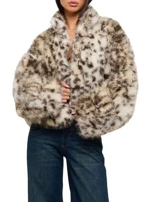 Abrand Denim Atomic Faux Fur Jacket - Tabby
