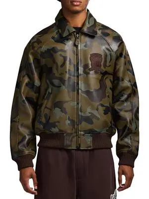 AVIREX Icon Leather Jacket At Nordstrom Camo