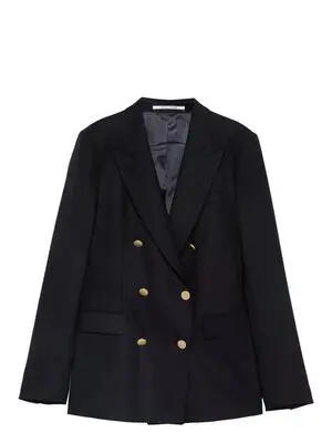 Tagliatore Double-breasted Peak-lapel Jacket - Blue