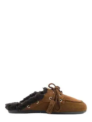 POSA Tassel-detail Suede Mules - Brown