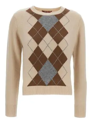 Max Mara Max Mara Studio Women Wool And Cashmere Argyle Sweater Multicolor