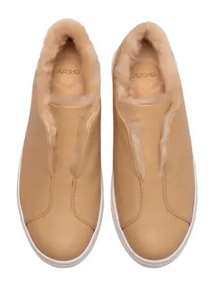 FURSHO Neutrals Classic Shearling-lined Slip-on Trainers -miele/caramel - Brown
