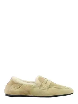 GUGLIELMO ROTTA Shearling-lined Suede Loafers - Neutrals