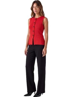 Koton Long Knit Vest - Red