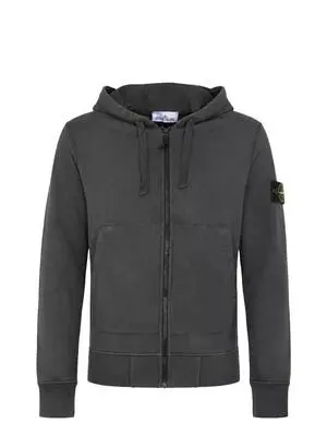Stone Island Logo-patch Raglan-sleeve Hoodie - Grey