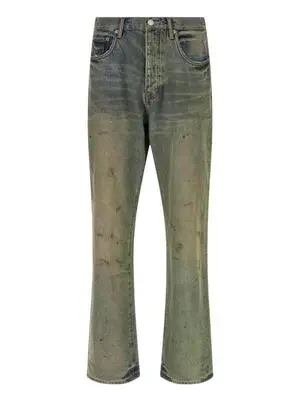PURPLE BRAND P011 Dirty Oil Repair Jeans - Blue