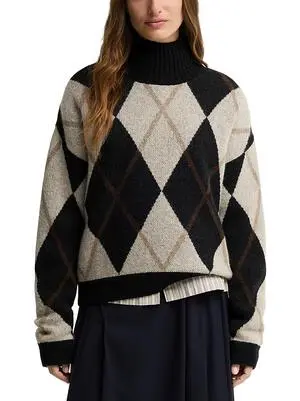 BARBOUR Marlow Argyle Turtleneck Sweater