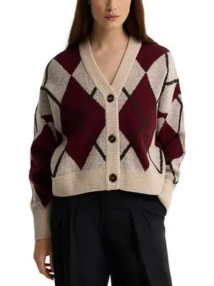 Barbour Harleigh Argyle V Neck Cardigan Multi