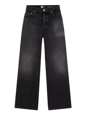 Tommy Hilfiger Charlie Faded Wide-leg Jeans - Black