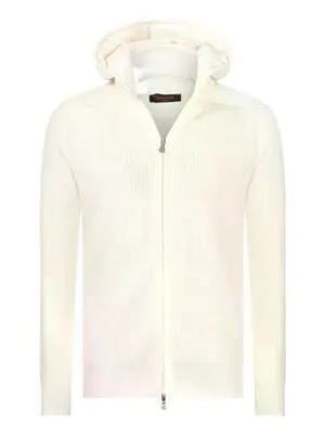 GRAN SASSO Ribbed-knit Hooded Jacket