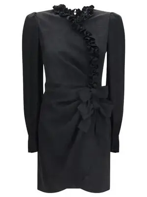 ALESSANDRA RICH Ruffled Silk-jacquard Dress