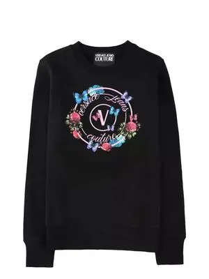 Versace Logo-print Cotton Sweatshirt - Black