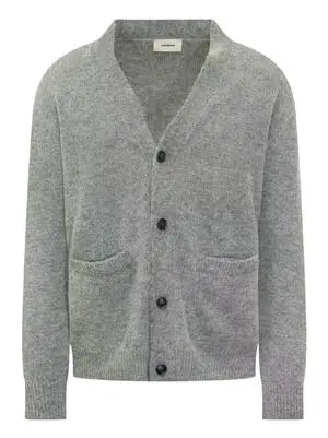 A PAPER KID Mélange-effect Button-up Cardigan - Grey