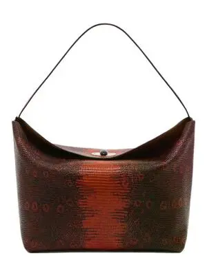 Christopher Esber Medium Turnlock Lizard Leather Shoulder Bag - Brown