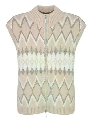 PHO FIRENZE Jacquard-knit Zip-up Waistcoat
