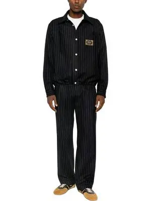 Drole De Monsieur Pinstripe-pattern Pleated Trousers - Blue