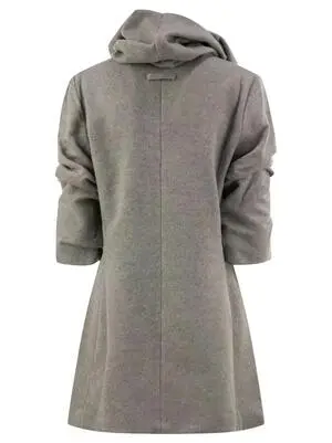 7 For All Mankind Hooded Gathered-sleeve Dress Grey