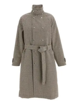 Plan C Cappotto In Lana A Quadretti - Multicolore