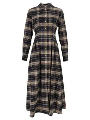 MC2 SAINT BARTH MC2 Saint Barth Long-Sleeved Checked Shirt Dress By Mc2 Saint Barth