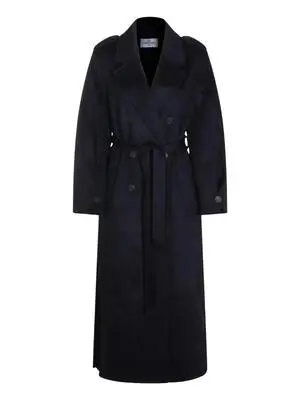 THE DYNAMIS STUDIO Double-breasted Belted Coat - Blue