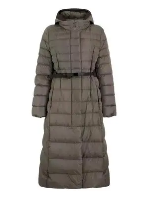 MOORER Carina Belted-quilted Oversized Coat