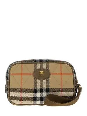 Burberry Embroidered Canvas Horseshoe Clutch - Multicolor