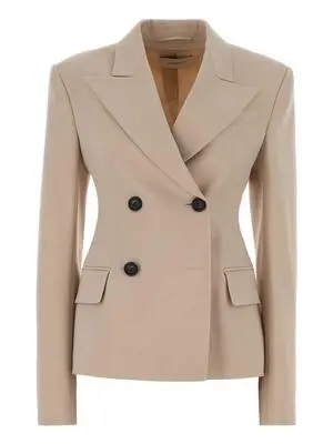 Sportmax Sportmax Women Sand Stretch Wool Fresia Blazer Brown