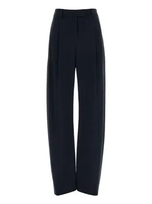 Brunello Cucinelli Brunello Cucinelli Women Navy Blue Stretch Wool Pant Blue