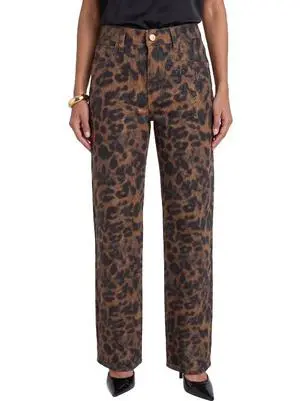 THE NOLI SHOP Marilyn Straight Leg Jeans - Leopard