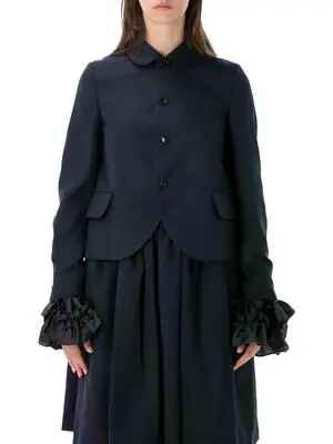COMME DES GARÇONS Ruffled-cuff Peter Pan-collar Jacket