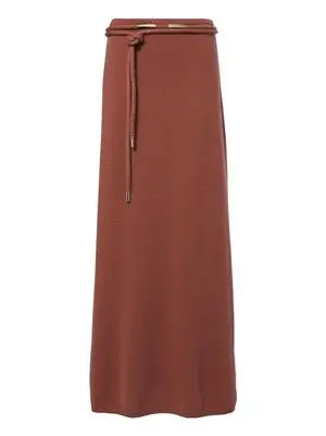 Max Mara Knitted Cashmere Maxi Skirt - Burgundy