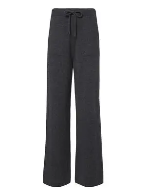 Max Mara Knitted Cashmere Wide-leg Pants Grey