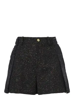 Sacai Wool, Cotton, Silk, And Denim Shorts - Black