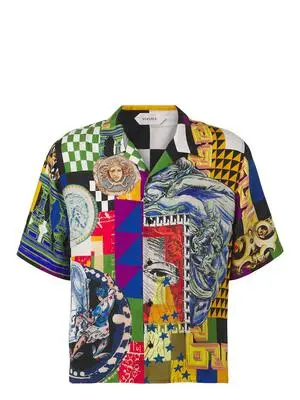 Versace Medusa Silk Twill Bowling Shirt - Multicoloured