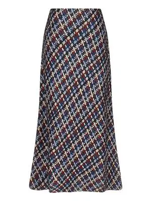 TWP Woven Leather A-line Midi-skirt - Blue Multi
