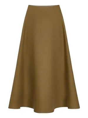 TWP Full Sweep Circle Double-canvas Cotton A-line Midi Skirt