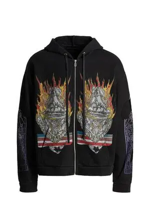 WHO DECIDES WAR Engulfed Memories Full-zip Hoodie - Coal