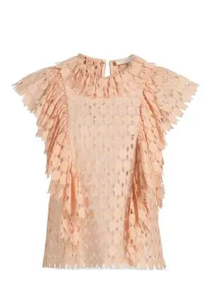 Ulla Johnson Daevy Lace Ruffle Top - Blush