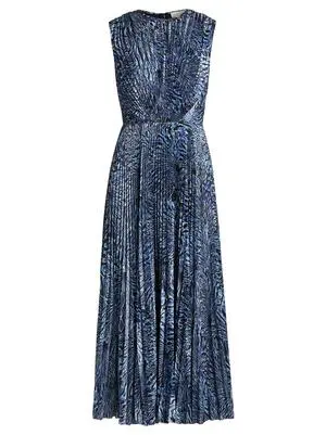 Ulla Johnson Malin Pleated Satin Midi-dress - Lapis