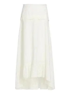 Ulla Johnson Violetta High-low Cotton A-line Midi-skirt - Pristine