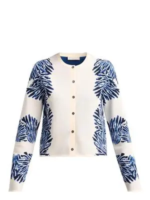 Ulla Johnson Carina Knit Jacquard Cardigan - Lapis