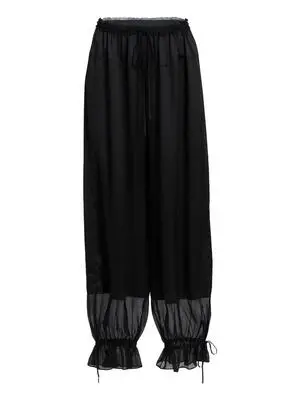 Ulla Johnson Camile Silk Cinched Pants - Noir