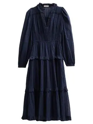 Ulla Johnson Ardelle Clip Dot Cotton Midi-dress - Nightfall