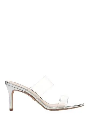 Veronica Beard Asha 75mm Transparent Stiletto Sandals Silver