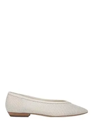 Veronica Beard Bancroft Mesh-leather Ballerina Flats - Ecru