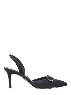 Veronica Beard Loralyn 70mm Suede Slingback Pumps - Navy